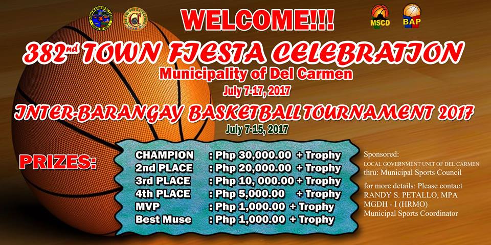 Inter-Barangay Basketball Tournament 2017 - Municipality of Del Carmen